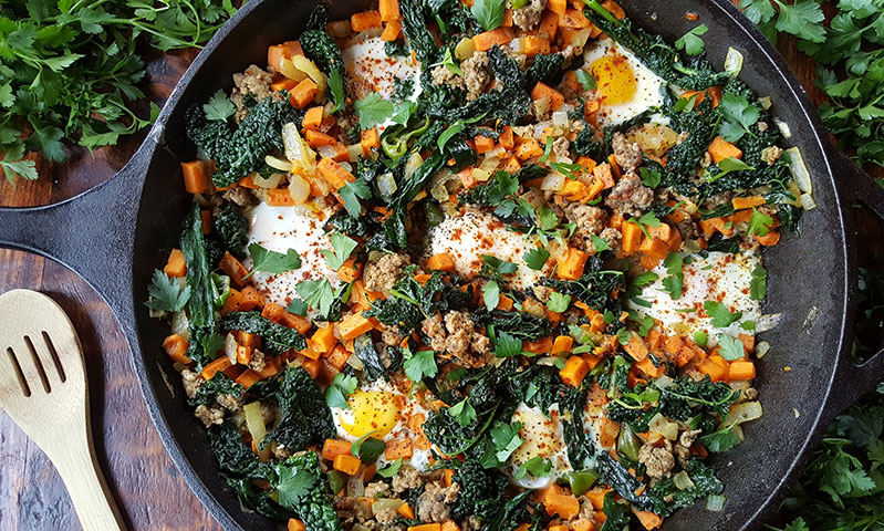 Sweet Potato Hash with Kale & Italian Sausage - Azure Standard