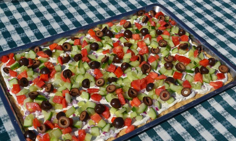 How to Make No-Yeast Garden Veggie Pizza Squares - Azure Standard