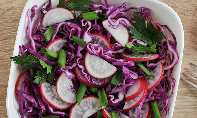 Simple Cabbage & Radish Salad with Lemon, Honey & Olive Oil - Azure ...