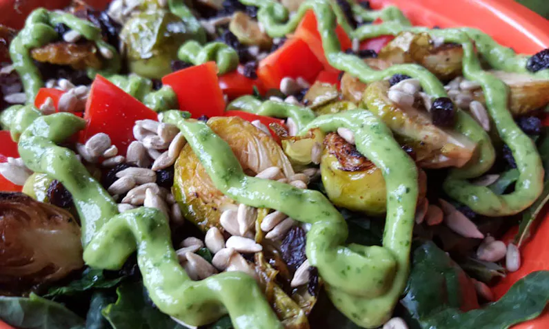Roasted Brussels Sprouts & Tricolor Quinoa Warm Salad Recipe - Azure ...